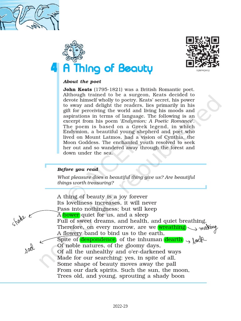 English A Thing of Beauty | PDF | John Keats | Poetry