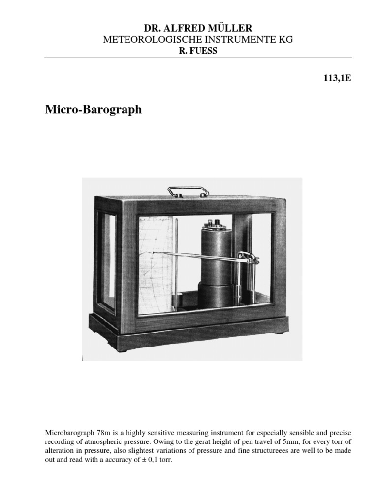 Manual do Microbarógrafo | Pressure Measurement | Physical Quantities