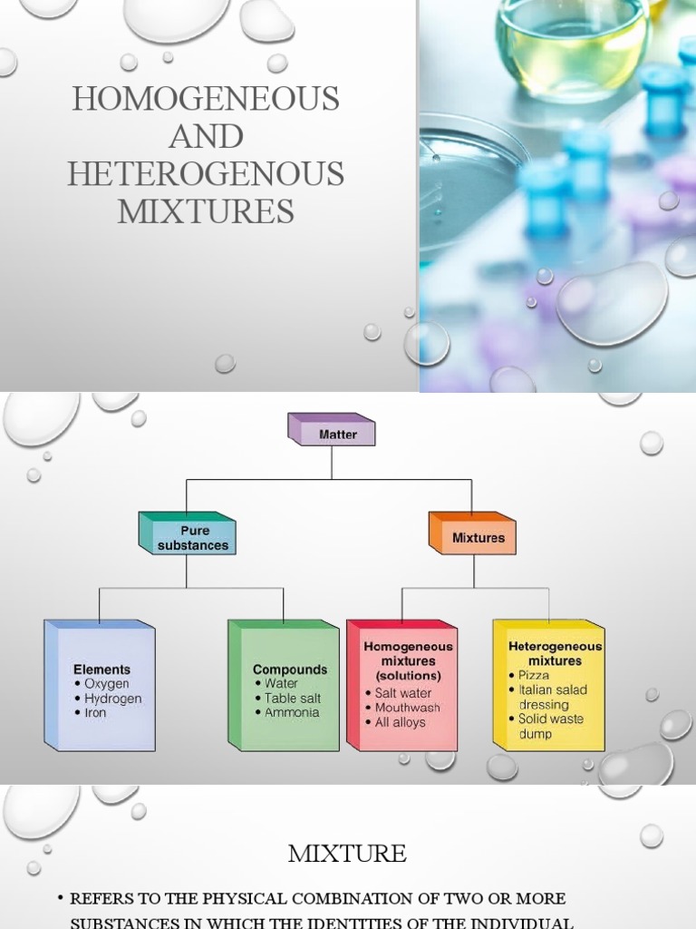 Homogeneous vs Heterogeneous Mixtures | PDF | Cooking, Food & Wine ...