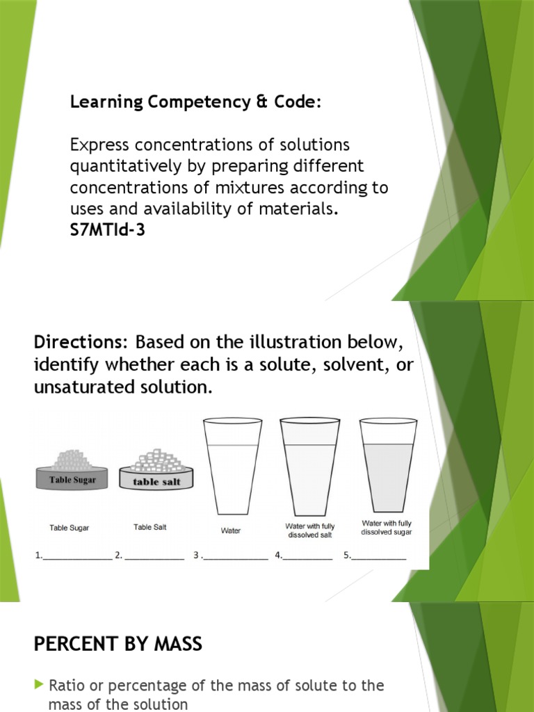Percent by Volume in Solutions | PDF | Teaching Methods & Materials ...