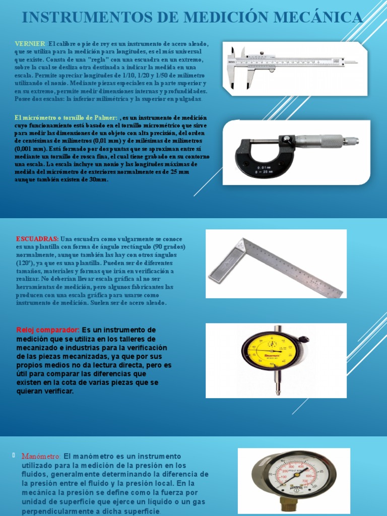 Instrumentos de Medición Mecánica | PDF | Metrología | Herramientas