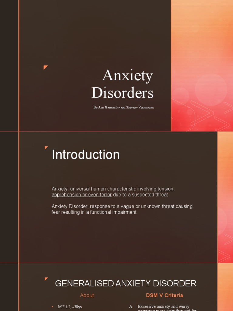 Tut 5. Anxiety Disorders | PDF | Anxiety Disorder | Anxiety