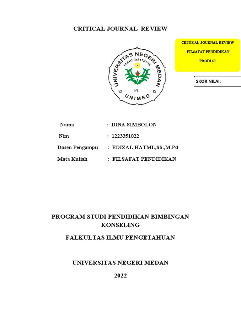 CRITICAL JOURNAL REVIEW - Dina Simbolon | PDF