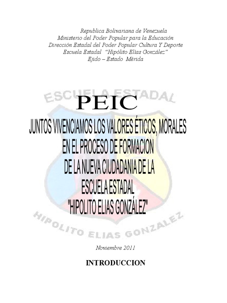 PEIC Hipolito Elias Corregido | Descargar gratis PDF | Educación de la ...