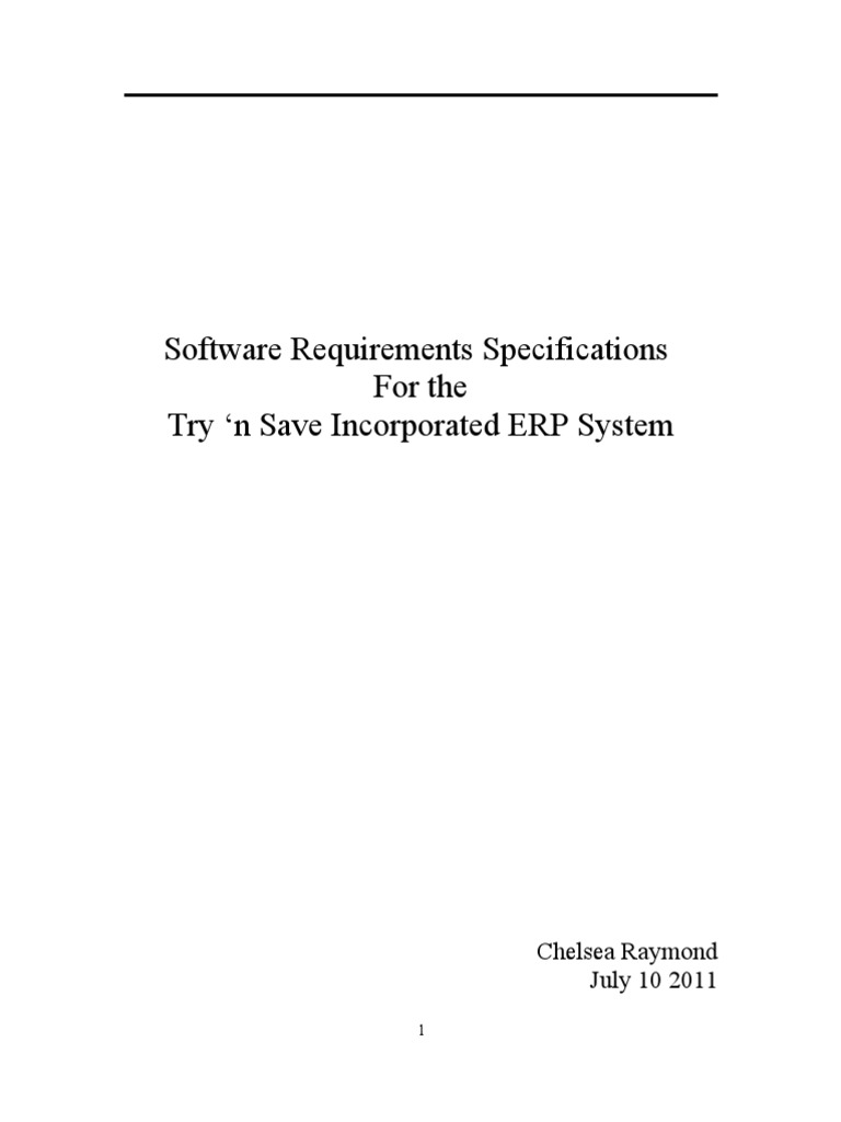 SRS | PDF | Enterprise Resource Planning | Point Of Sale