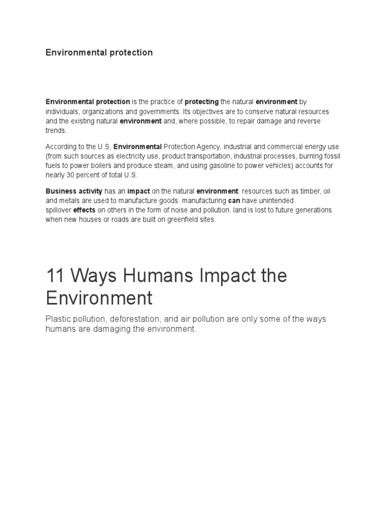 Human Impact on Environmental Health | PDF | Oceans | Ozone Depletion