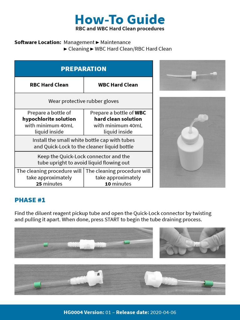 RBC and WBC Hard Clean Procedures | PDF