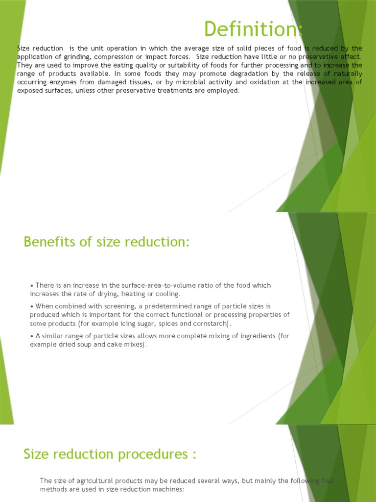 A Presentation On Size Reduction Process | PDF | Mill (Grinding ...
