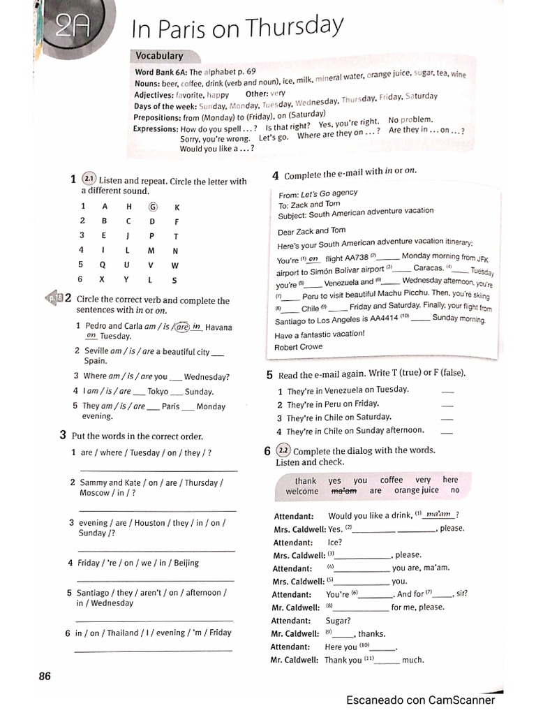 Workbook Unit 2 | PDF