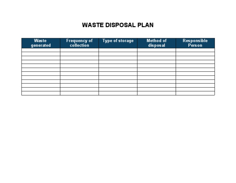 Waste Disposal Plan | PDF