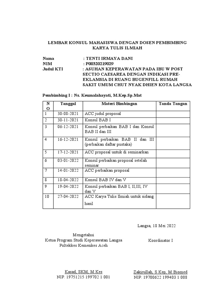 LEMBAR KONSUL Cetak (10) - 2 | PDF