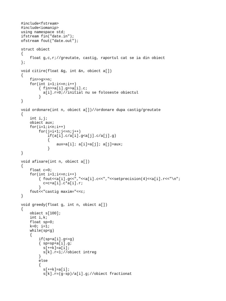 Problema Rucsacului | PDF