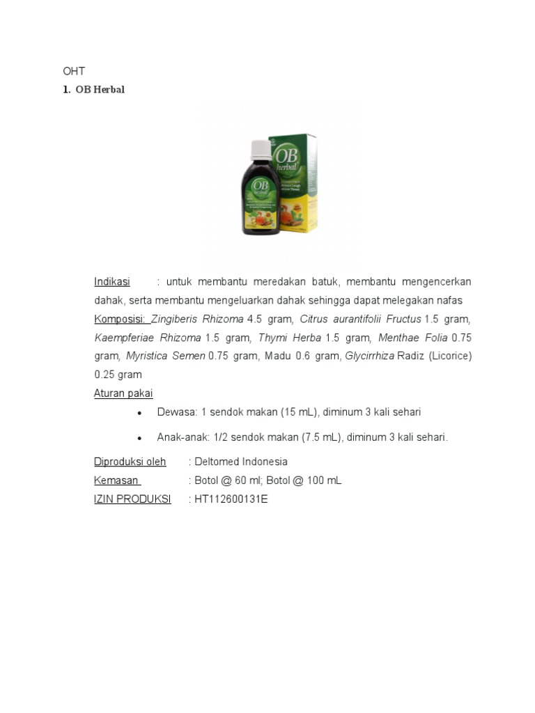 Obat Herbal untuk Batuk dan Pilek | PDF