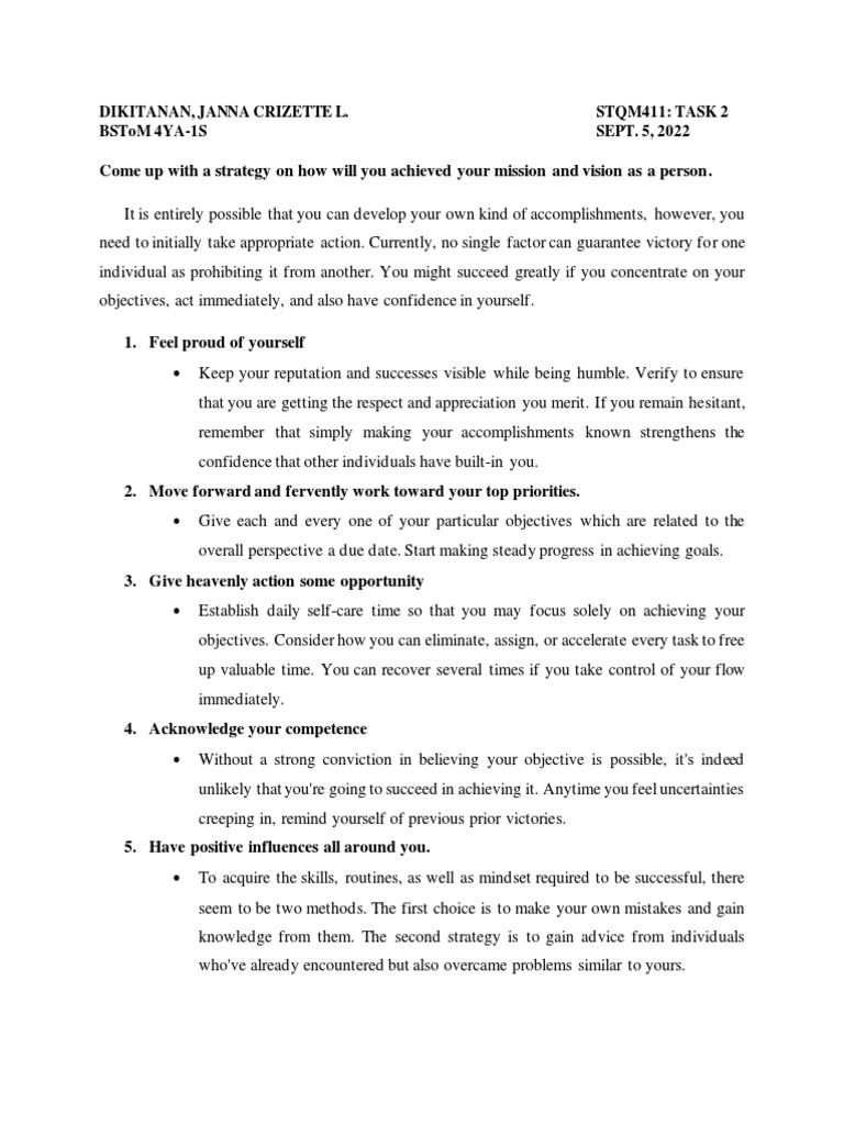 Dikitanan Task2 | PDF | Self-Improvement