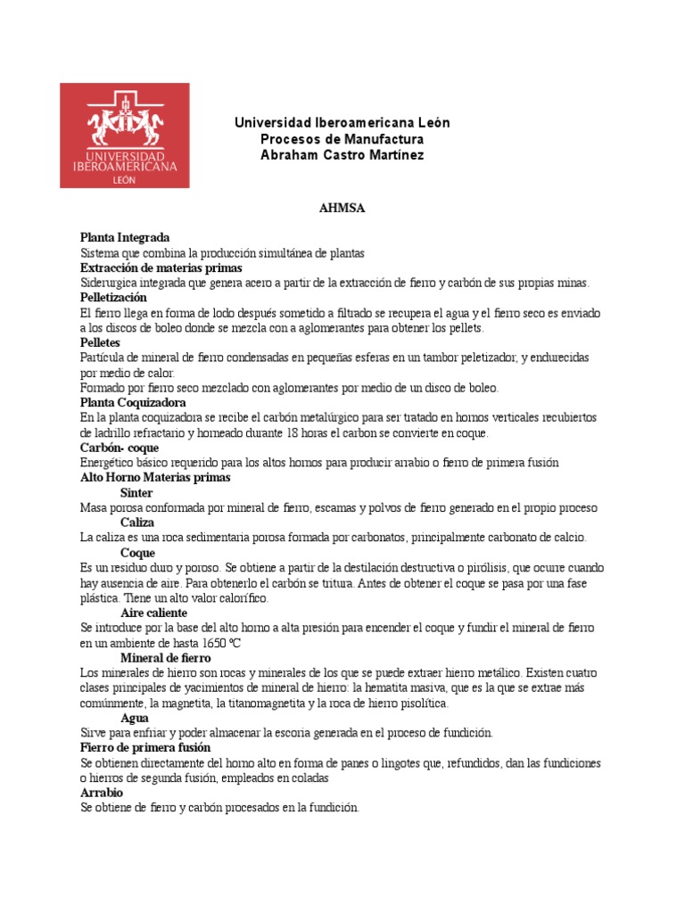AHMSA | PDF | Acero | Alto horno