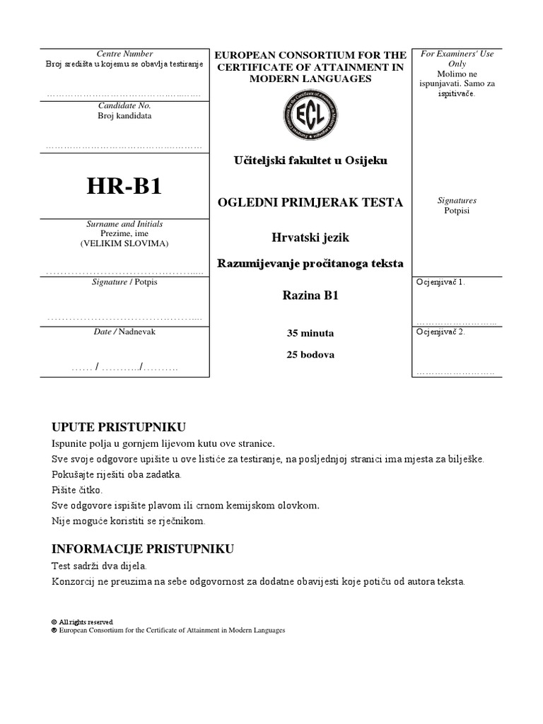 HR B1 Reading Sample | PDF