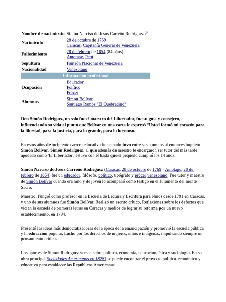 Don Simon Rodriguez | PDF