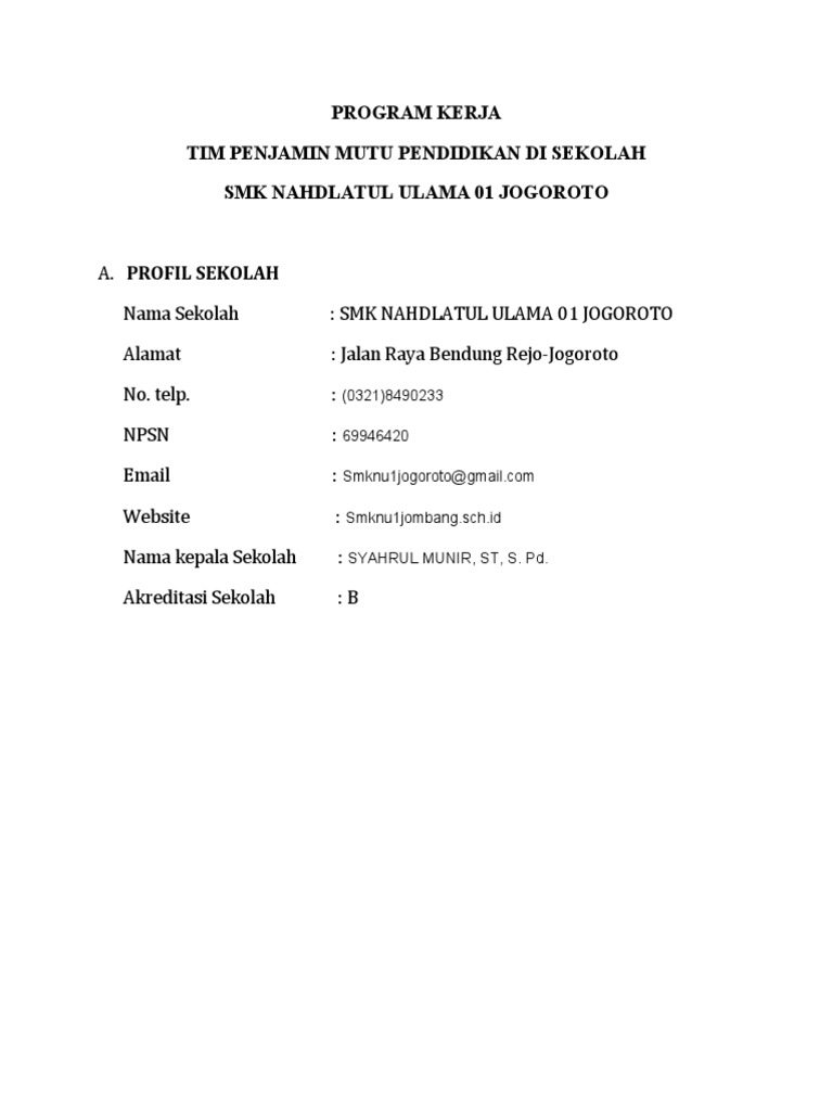 Proker TPMPS | PDF | Karier & Perkembangan