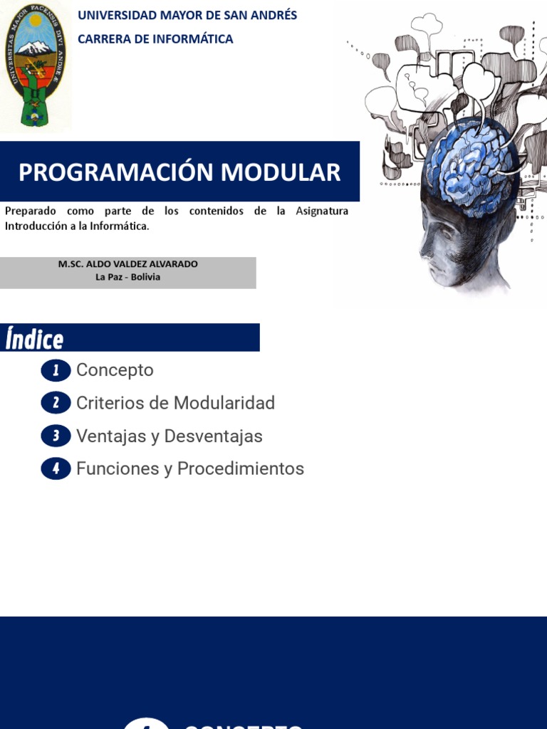 Programación Modular: Preparado Como Parte de Los Contenidos de La Asignatura Introducción A La ...