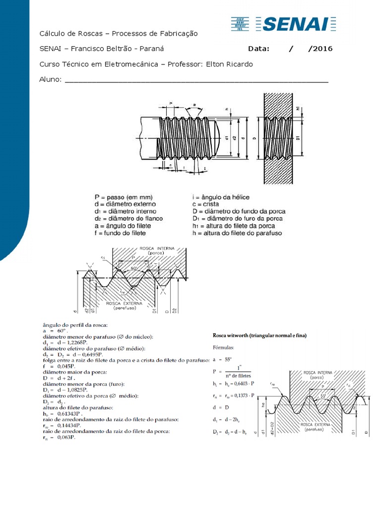 Cálculo de Rosca | PDF