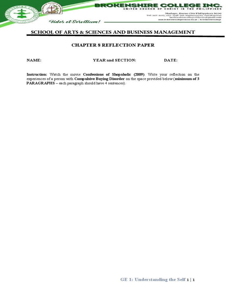 Chapter 8 - Reflection Paper | PDF