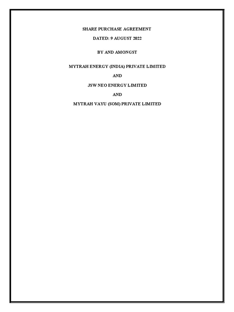 MVSPL SPA - Execution Version | PDF