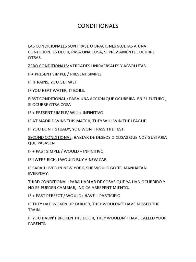 CONDITIONALS | PDF