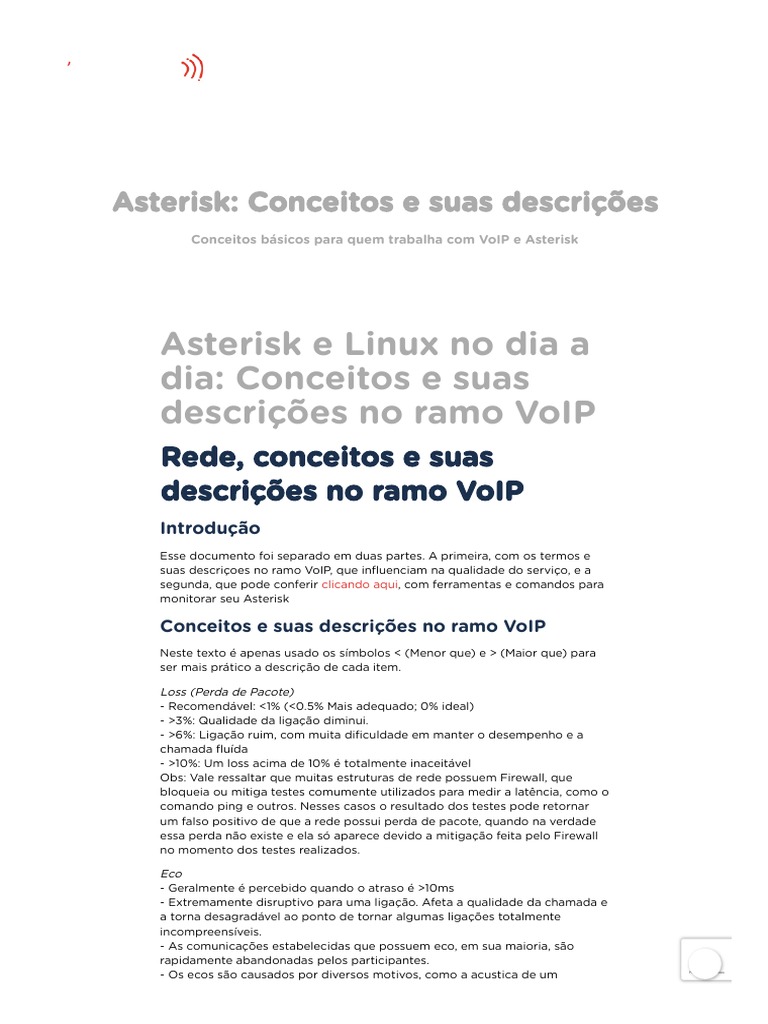 Asterisk - Conceitos e Suas Descrições | PDF | Rede de computadores ...