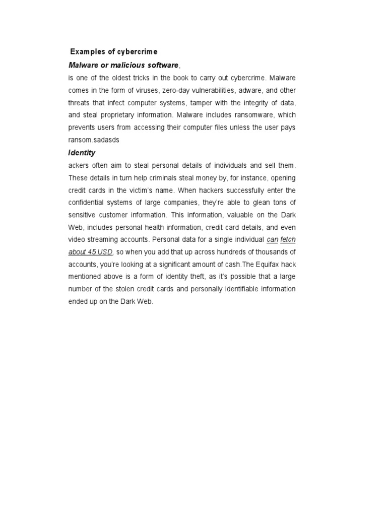 Malware: Examples of Cybercrime | PDF | Business | Computers