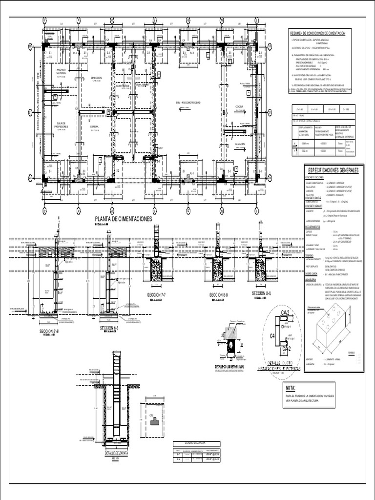 Planta de Cimentacion | PDF | Ingeniería estructural | Ingeniero civil