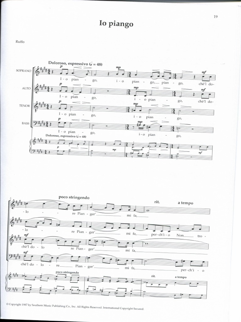 Lauridsen Io Piango | PDF