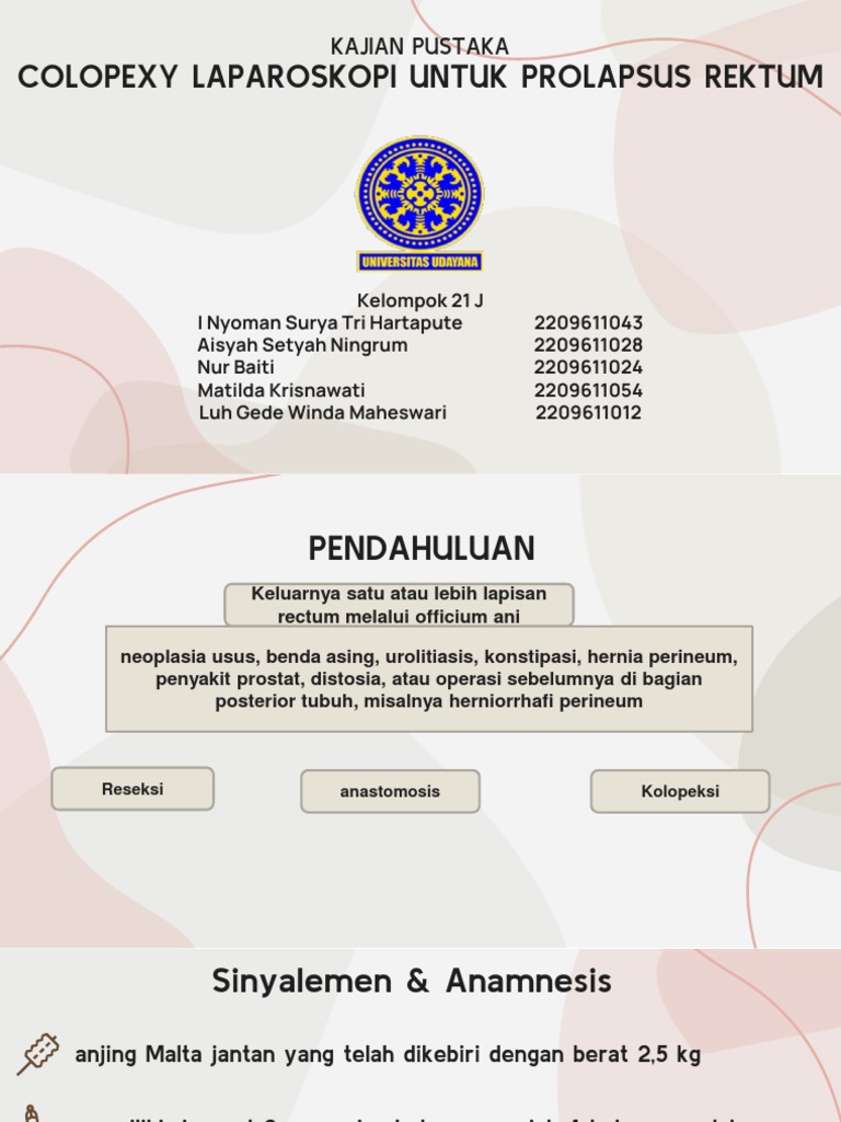 Colopexy Laparoskopi untuk Prolaps Rektum | PDF