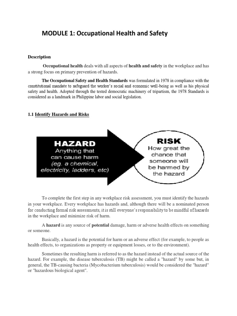 MODULE 1 Occupational Health and Safety | PDF | Personal Protective ...
