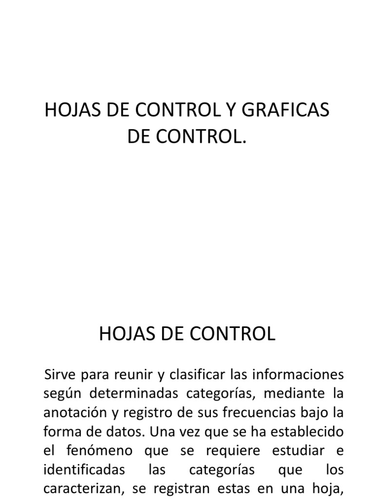 Hojas de Control y Graficas de Control | PDF