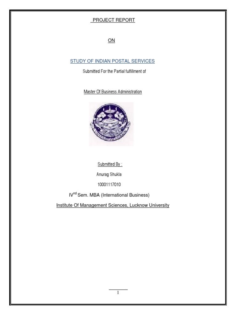 Project Report Post Office PDF Financial Services Economies
