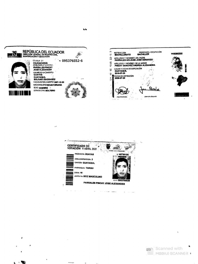 Cedula Parrales Pincay | PDF
