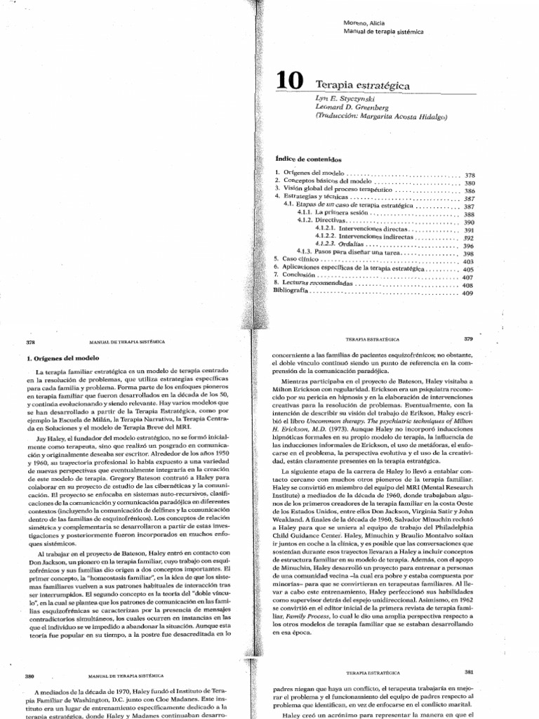 Styczynski L. y Greenberg L. (2014) Cap. 10 Terapia Estrategica | PDF