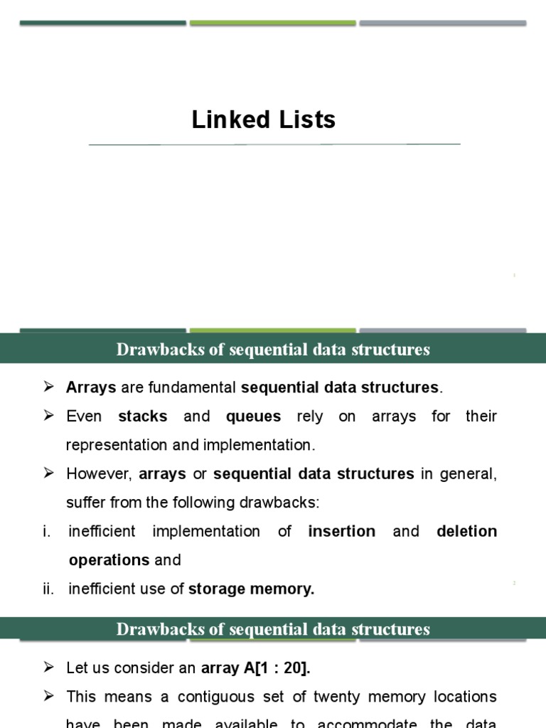 Data Structures Unit 3 Linked List Pdf Array Data Structure Computer Data
