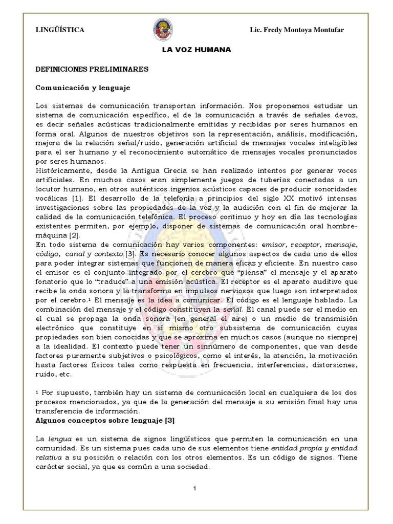 La Voz Humana | PDF | Vocal | Palabra
