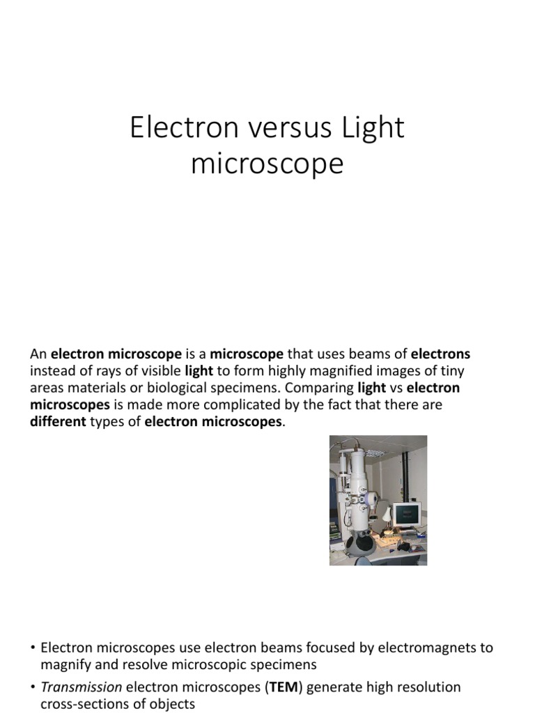 Light Vs Electron Microscope | PDF