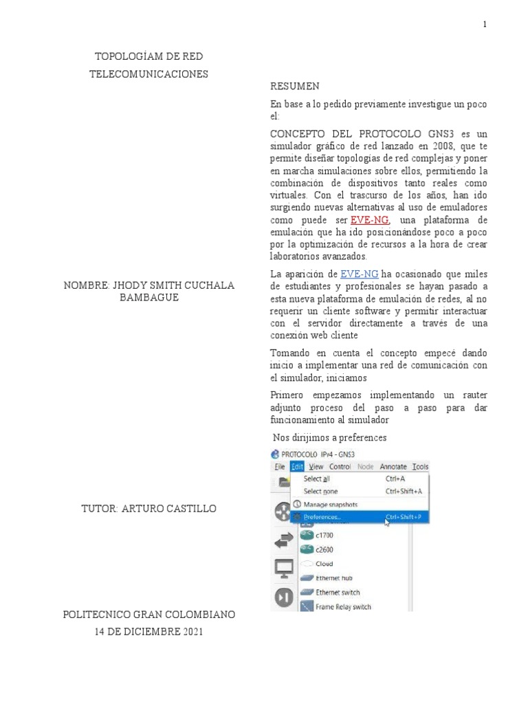 Semana 7 Entrega Final | PDF | Emulador | Enrutador (Computación)