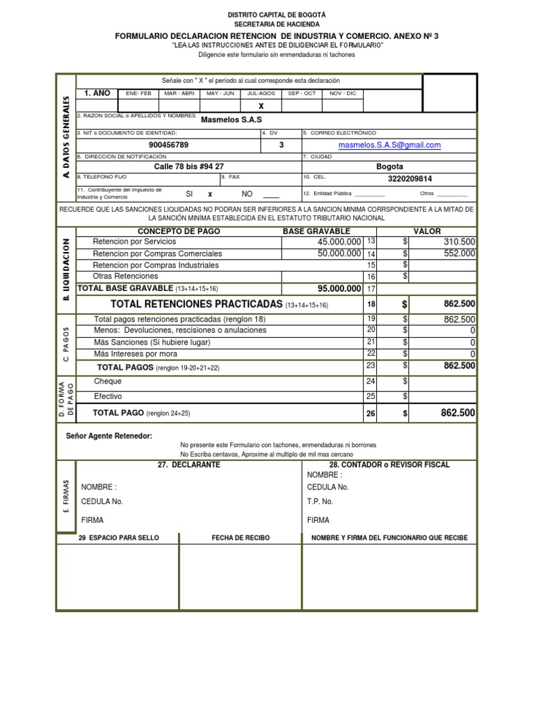 Formulario-Reteica | PDF