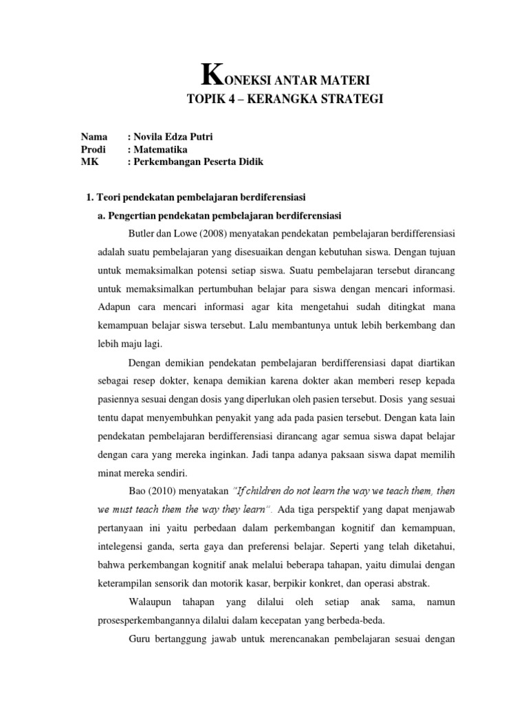 KONEKSI Antar materi-TOPIK 4 | PDF