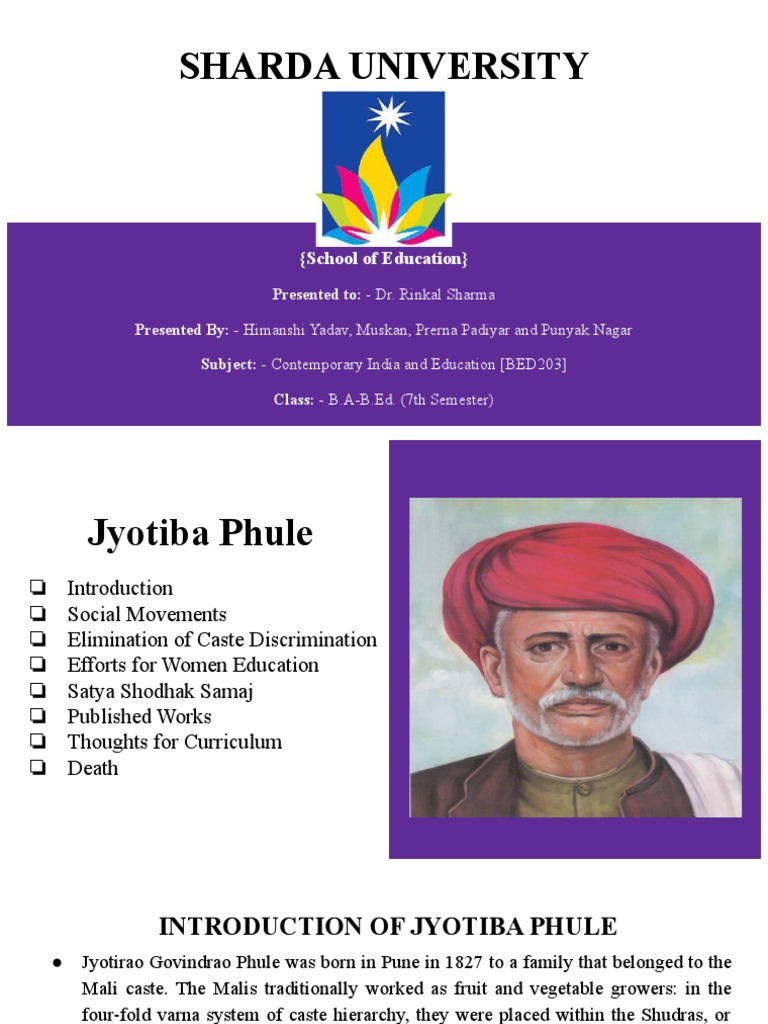 Jyotiba Phule (Group Presentation) | PDF