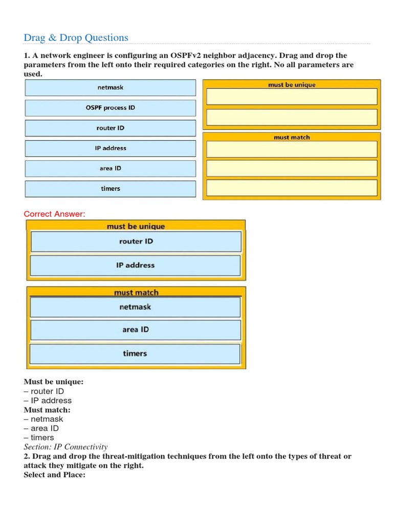 Ccna 200 301 Drag And Drop Questions Download Free Pdf Internet Protocol Suite Computer Network