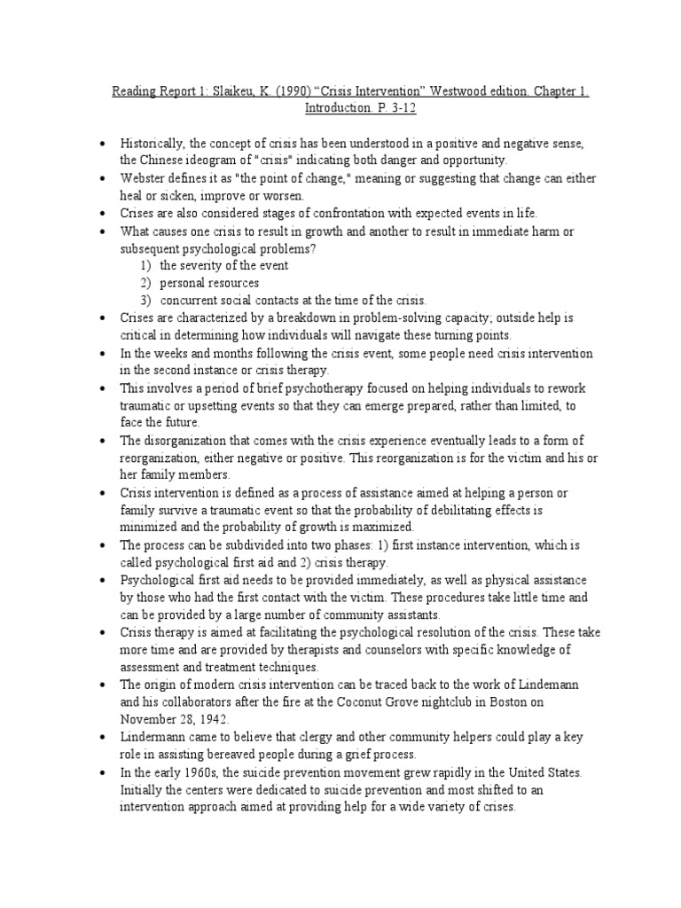 Reading Report 1 | PDF | Psychotherapy | Preventive Healthcare