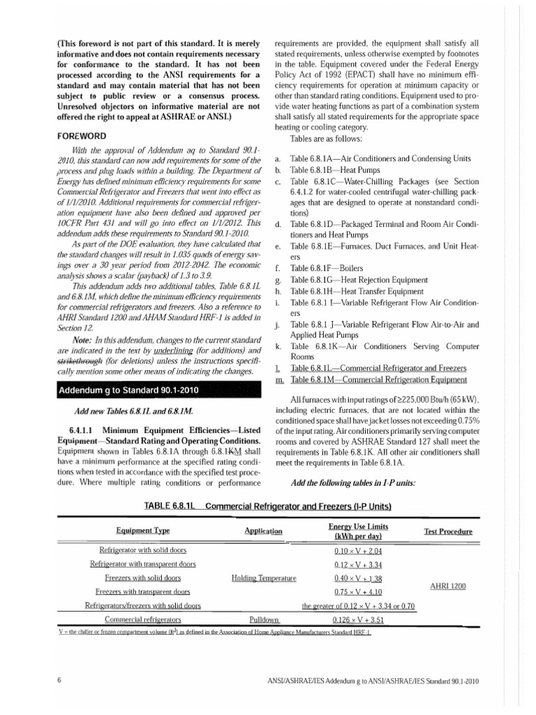 Ashrae 90 1 2010 (237-270) | PDF | Refrigerator | Applied And ...