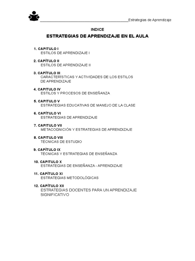 ESTRATEGIAS DE APRENDIZAJE EN EL AULA-Libror | PDF | Aprendizaje ...