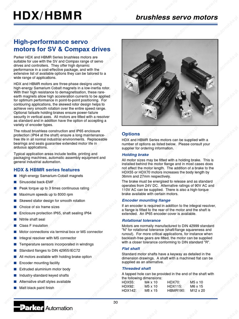 Hdx55a4 44S Servo Motor Hauser Manual | PDF | Electric Motor | Physical ...