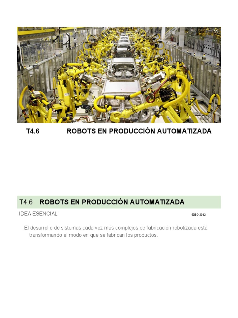 T4.6 W Robots en Producción Automatizada | PDF | Robot | Robótica